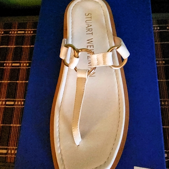 Stuart Weitzman | Shoes | Stuart Weitzman White Flat Sandal Nwt | Poshmark
